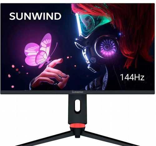 Монитор (Sunwind, SUN-M24BG120, 23.8", 1920x1080, IPS 144Hz, DP, hdmi x2, MiniJack 3.5, LED, отлично