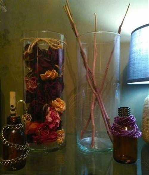 Колба ваза стеклянная