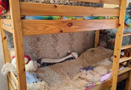 Продам деревянную двухярусную кровать