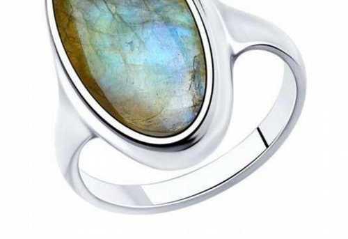 Серебряное кольцо с лабрадоритом 17 размер
