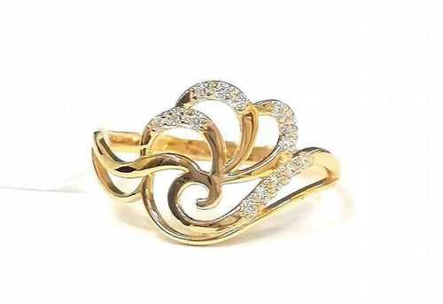 Золотое кольцо с фианитами 585 Р-18