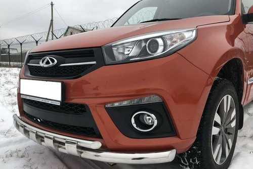 Защита перед бамп с перемычками Chery Tiggo 3 17г