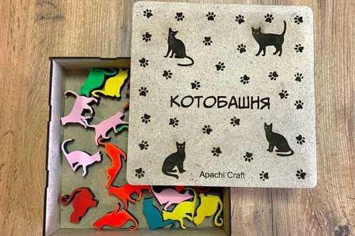 Настольная игра Котодженга из дерева