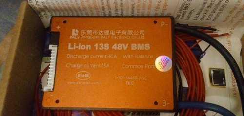 Плата bms daly li ion 13s 48v(54.6v) 30ah