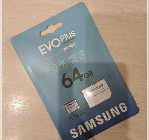 Карта памяти Micro SD Samsung EVO Plus 64Гб