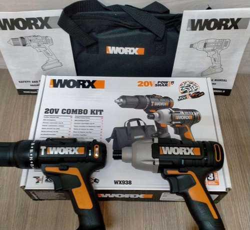 Винтоверт (импакт) + шуруповерт дрель worx 20V