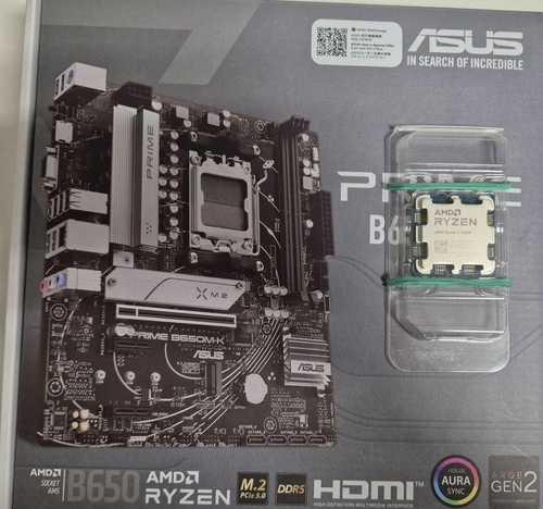 Комплект Ryzen 7 8700F/B650M-K Asus Prime (новый)