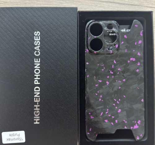 Чехол на iPhone 15 pro max forged carbon