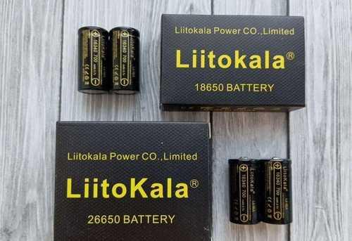 Аккумулятор LiitoKala 18650, 26650, 16340 новые