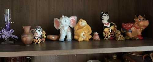 Фигурки животных слоник,обезьянка,кошечка