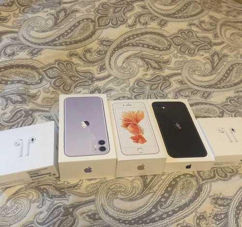 Оригинальные коробки iPhone 11, 11, 6s, Airpods