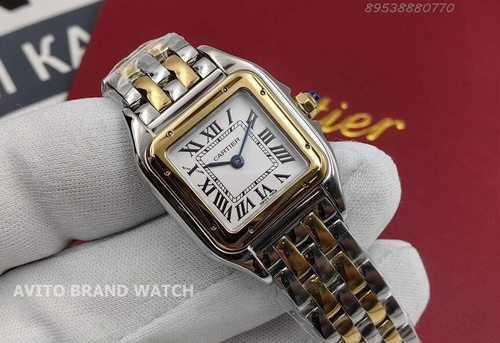 Часы женские Cartier panthere 22 mm сталь золото