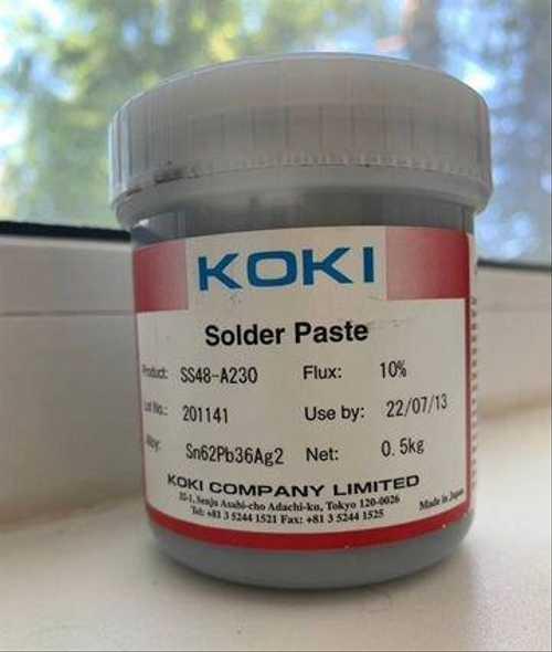 Паста для пайки фирмы koki SS48-A230