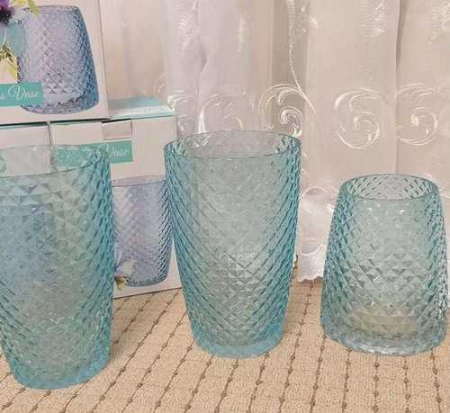 Новые вазы из цветного стекла , набор салатников