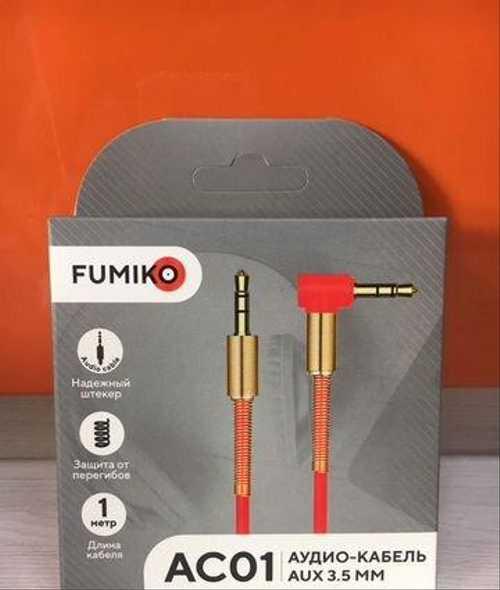 Аудиокабель AUX fumiko AC01 Jack 3.5 мм красный 1м