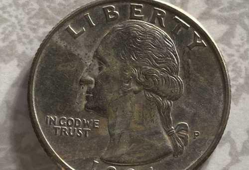 Liberty США 25 центов 1994 г