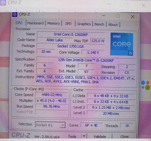 Intel core i5 12600kf