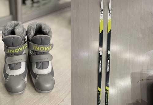 Беговые лыжи Inovik + ботинки 34-35 р