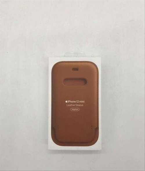 iPhone 12 Mini leather sleeve Saddle Brown