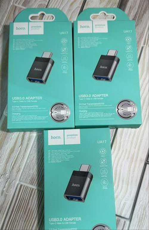 Адаптер type c usb hoco UA17 новый