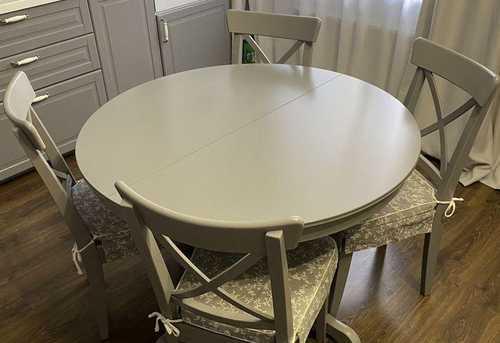 Стол круглый - IKEA ingatorp, 155/110х74 см