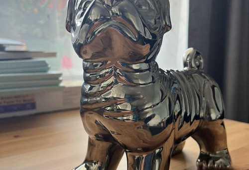 Статуэтка из металла собака порода Мопс