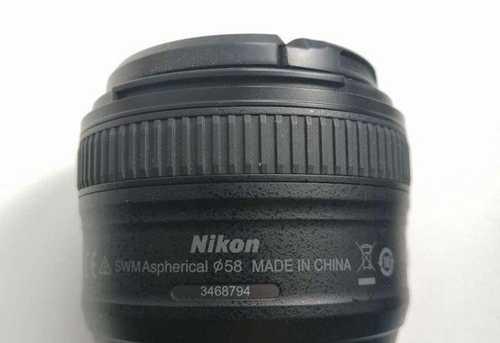 Объективобъектив Nikon 50mm f/1.8G AF-S Nikkor