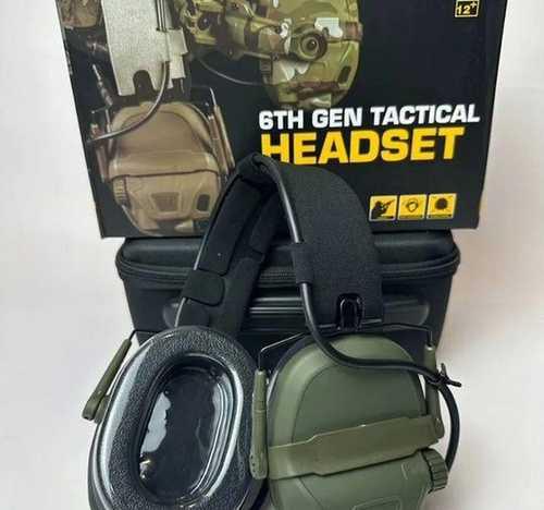 Наушники 6TH GEN tactical headset олива