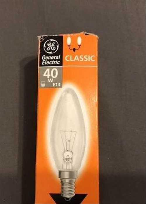 Лампа накаливания свеча матовая 40 w Е14 новая