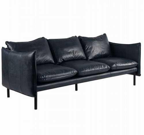 Трехместный диван Scandinavia Black Leather