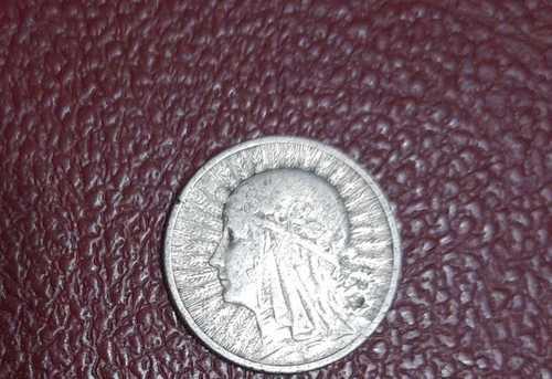 2 злотых 1933 год Польша