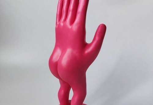 Статуэтка рукожоп розовая из гипса