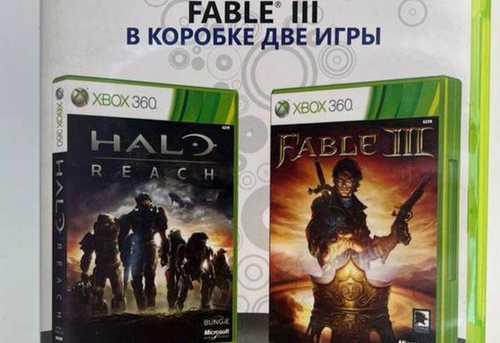 Диск Xbox 360 Hallo и fable 3