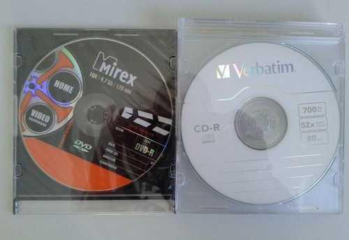 Диски CD-R 700 Mb Verbatim, DVD-R 4,7 Gb Mirex
