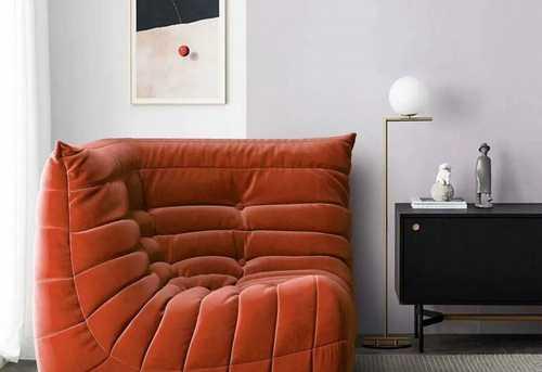 Бескаркасный угловой диван. Оранжевый. Стандарт