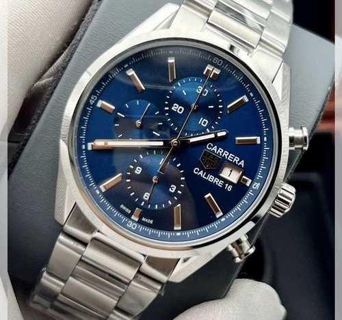 Часы мужские Tag Heuer Carrera Calibre 16 (синие)