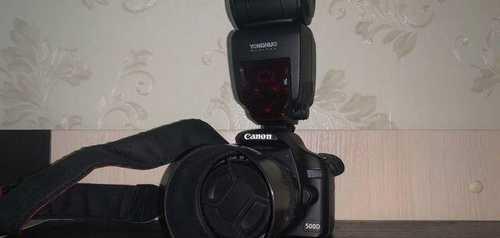 Canon 500d 18-55 + 50 1.4 usm + вспышка