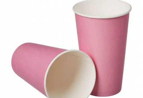 Стакан бумажный 450мл розовый