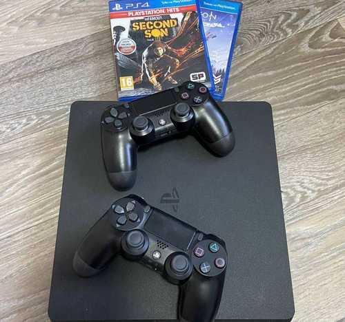 Sony playstation 4 slim 1tb 2 геймпада