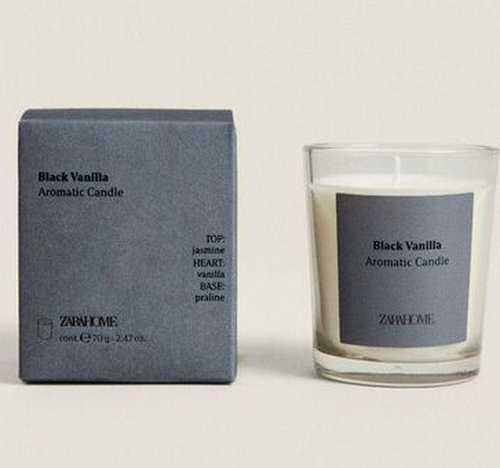 Zara home ароматическая свеча Black Vanilla, 70 g