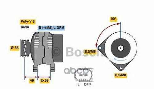 Генератор 14v 70a 0986042600 Bosch