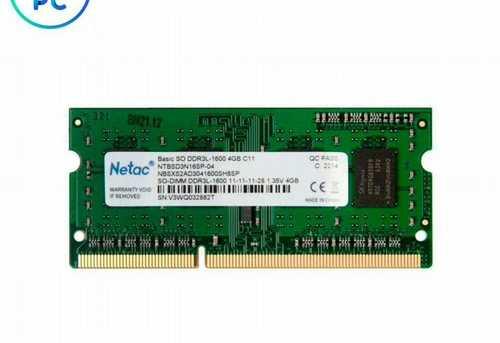 Модуль памяти DDR3L SO-dimm 4Gb 1600MHz Netac ntbs