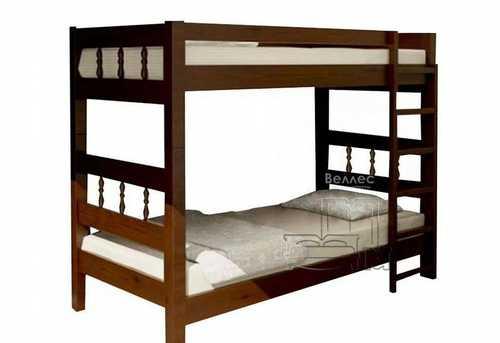 Кровать детская двухъярусная из массива от фабрики
