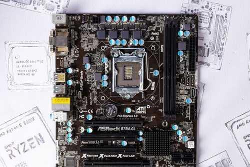 Материнская плата Asrock B75M-GL LGA 1115