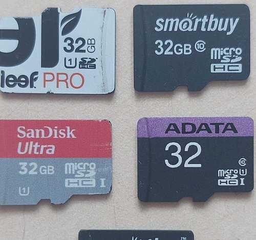 Карты памяти microSD 32gb б/у