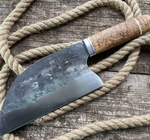 Сербский нож №1", сталь Х12мф, рукоять стабилизированная карельская береза