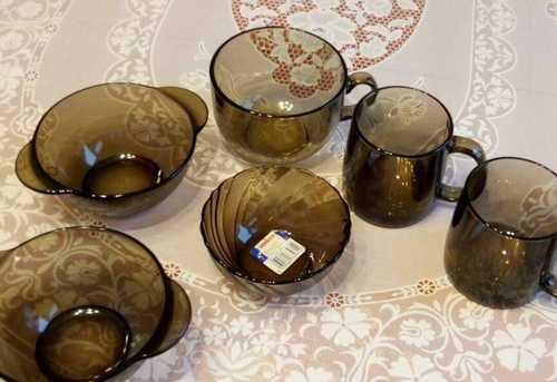 Посуда коричневое стекло Франция