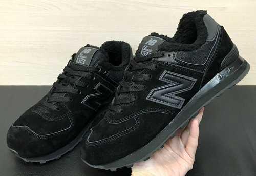 Кроссовки New Balance 574 зимние черные