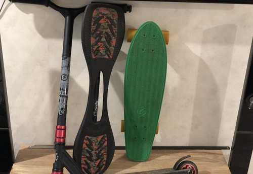Скейтборд, самокат и вейборд Oxelo