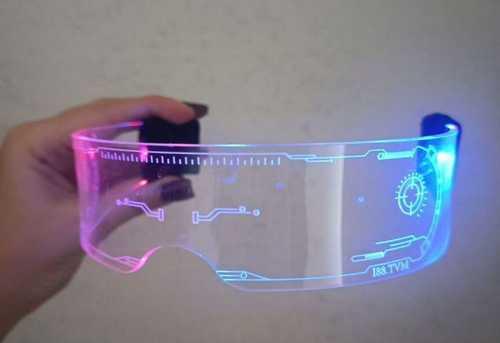 Светящиеся очки светодиодные прозрачные